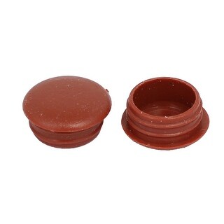 15mm Dia Plastic Thread Design Screw Cap Covers Hole Lids Brown 30pcs ...