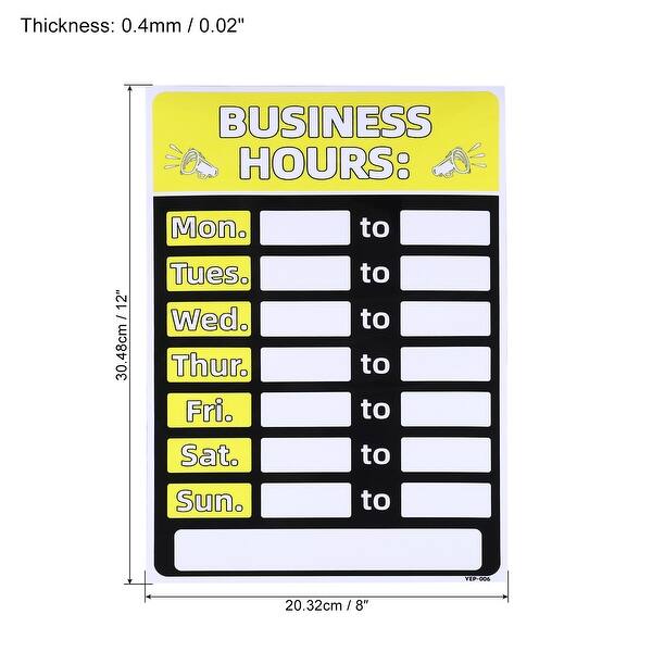 Business Hour Sign PVC Self Adhesive Operation Hour Sticker Door Decor ...