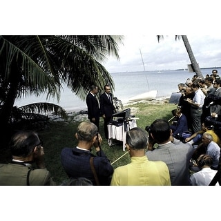 Richard Nixon addressing the media at a beach Photo Print - Bed Bath ...