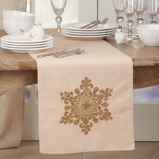 Beaded Table Runner With Snowflake Design - Bed Bath & Beyond - 31435092