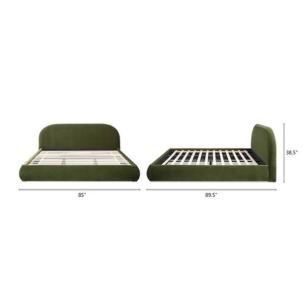 Archie Mid-Century Modern Velvet Upholstered Arched Platform Bed - Bed Bath & Beyond - 40887199