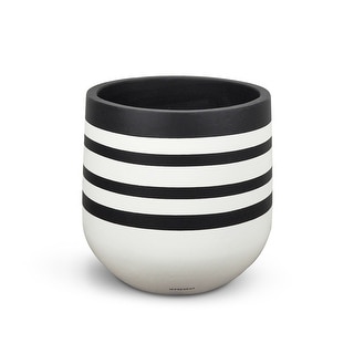 Stripe Pot in White and Black Stripe Matte Finish - Bed Bath & Beyond ...