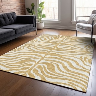 Machine Washable Indoor/ Outdoor Modern Animal Print Chantille Rug ...