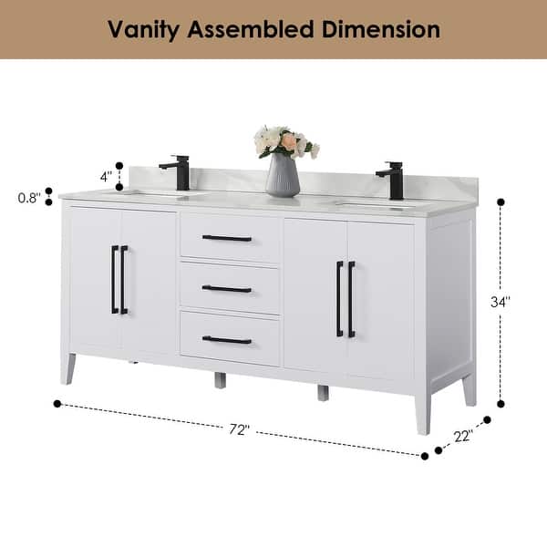 Altair Laurel Bath Vanity with Calacatta White Quartz Stone Countertop ...