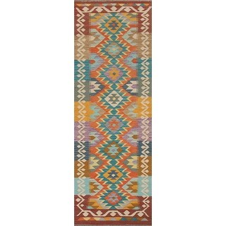 South Western Kilim Oriental Runner Rug Flatweave Wool Carpet - 2'11"x9 ...