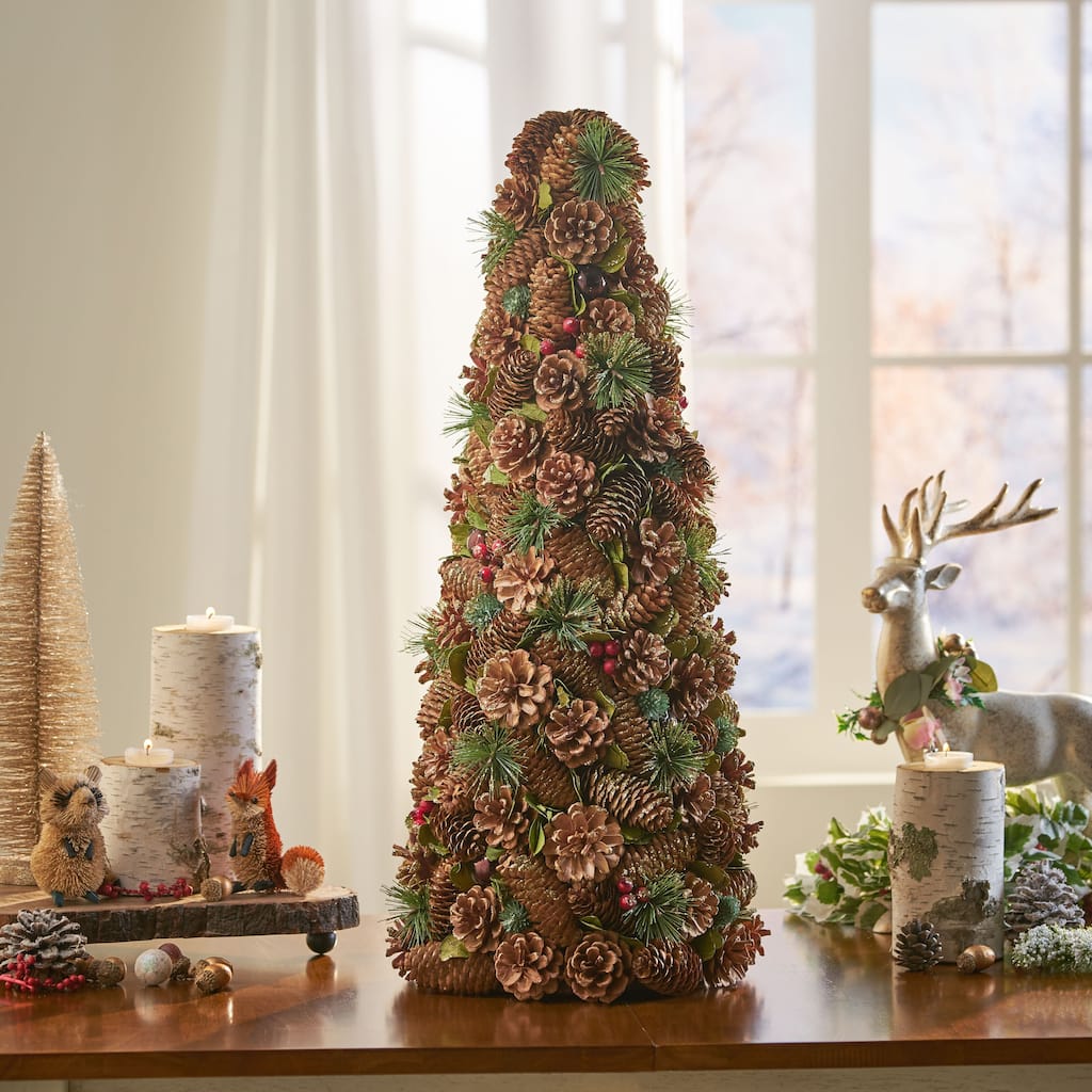 Christopher Knight Home Baja Pre-Decorated Pine Cone and Glitter ...