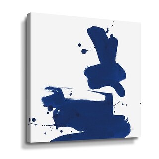 Cobalt Ink Drops III Gallery Wrapped Canvas - Bed Bath & Beyond - 35376856
