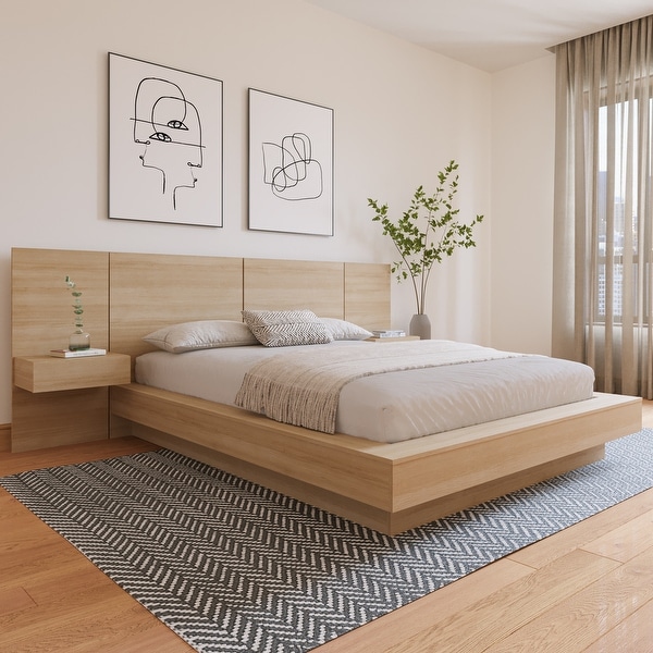 Napa 4 Piece Platform Bedroom Set With Floating Nightstand On Sale Bed Bath Beyond 40390720