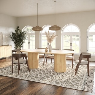 Modrest Miami Modern Natural Oak Oval Dining Table - Bed Bath & Beyond ...