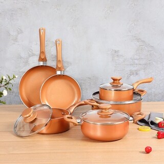 10 Piece Ceramic Nonstick Aluminum Cookware Set - Bed Bath & Beyond ...