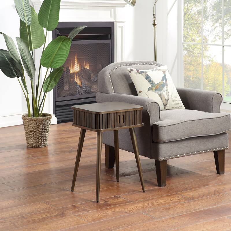 Zion Walnut Mid Century Sliding Door Accent End Table - Overstock ...