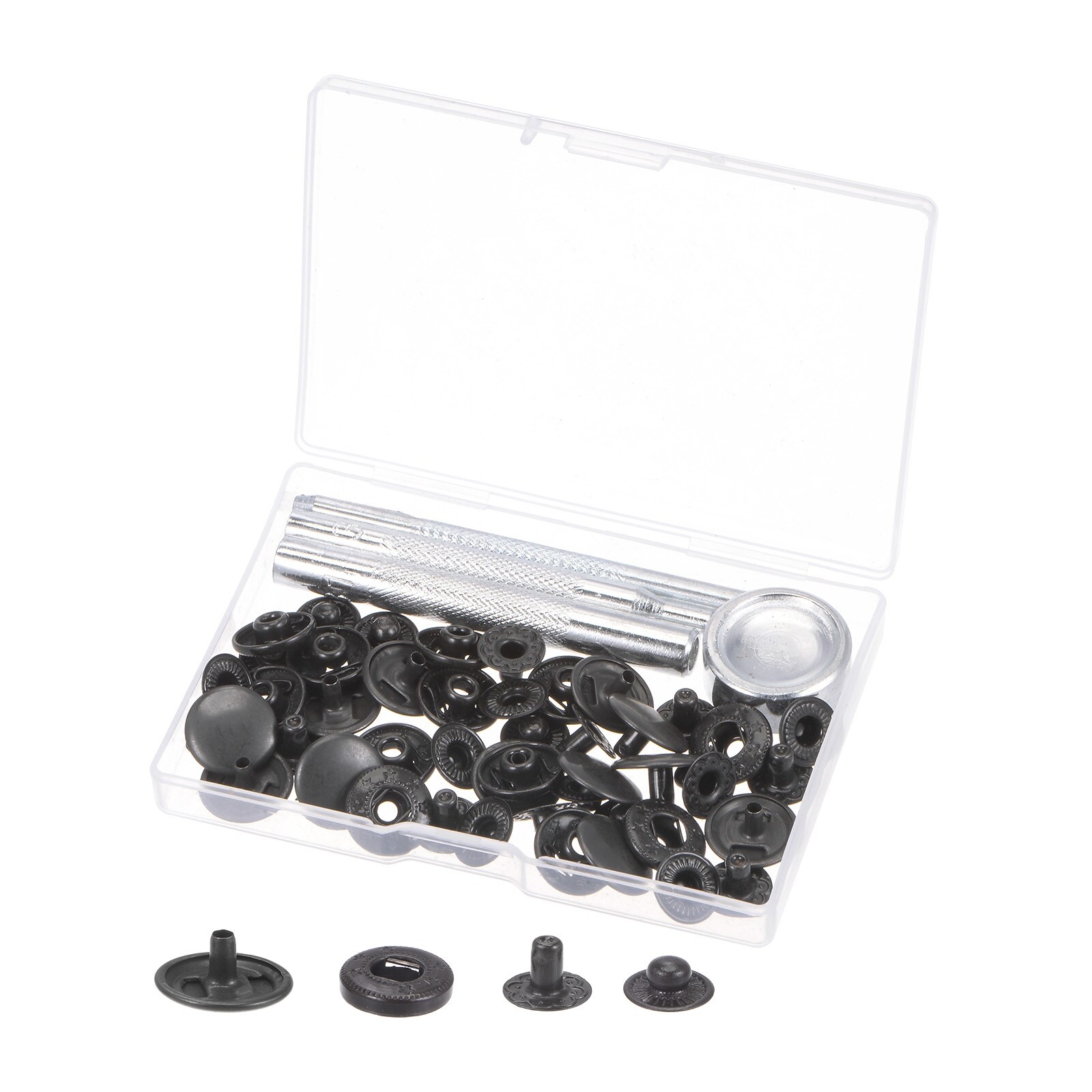 black plastic snap fasteners