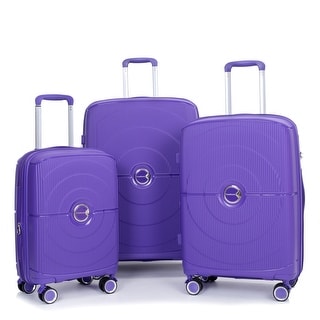 Expandable Lightweight Durable Suitcase with TSA Lock,3-Piece Purple ...