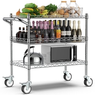 Heavy Duty 3 Tier Rolling Utility Cart,NSF Certified 990Lbs Capacity ...