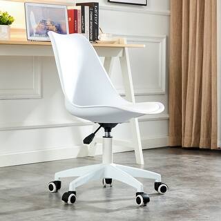 Stylish White Plastic Swivel Chair for Modern Home Office and Living ...