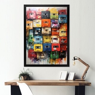 Designart "Colorful Abstract Melodic Cassette Tapes I" Cassette Tapes ...