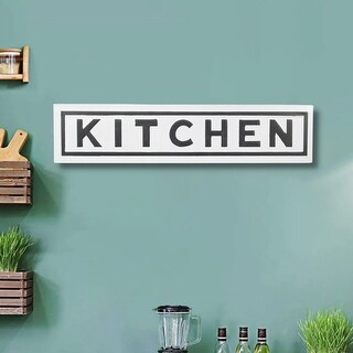 Callo White Metal Kitchen Horizontal Wall Sign - Bed Bath & Beyond ...