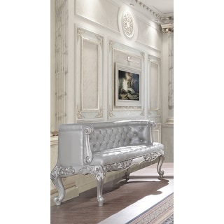 Swerve Light Grey Tufted Scroll Floral Bench - Bed Bath & Beyond - 40709577