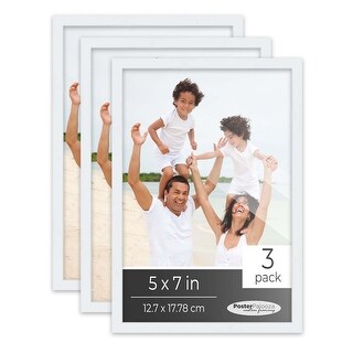 5x7 White Picture Frame Set Pack of 3 5x7 Wood Picture Frames for ...