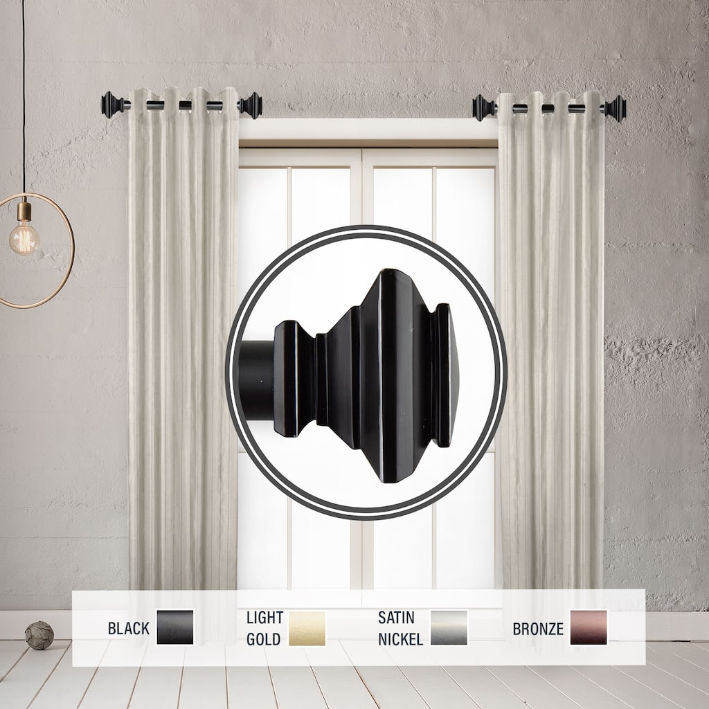 InStyleDesign 1" Side Curtain Rod 12-20 inch long (Set of 2 ...