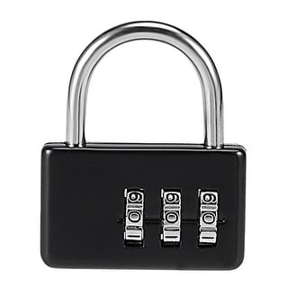 3 Digit Combination Padlock 3.6mm Shackle Zinc Alloy Lock,Black - Black ...