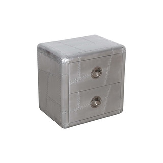Pilot 2-Drawer Nightstand in Silver Aluminum Cladding - Bed Bath ...