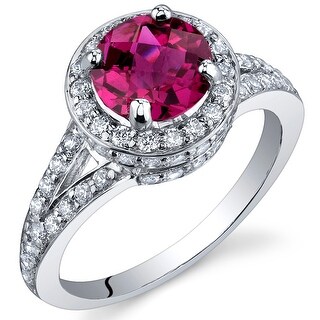 Sterling Silver 1.75 ct Created Ruby Birthstone Ring - Bed Bath ...