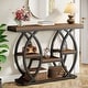 Industrial Console Table, 4-Tier Sofa Table with Geometric Metal Frame ...