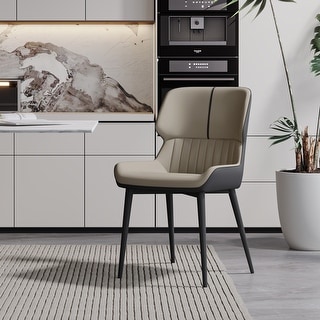 Beige microfiber leather dining chairs set of 2 - Bed Bath & Beyond ...