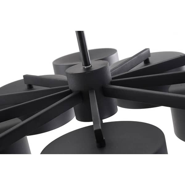 38-Inch Black Metal LED Chandelier With Black Shades - Bed Bath ...