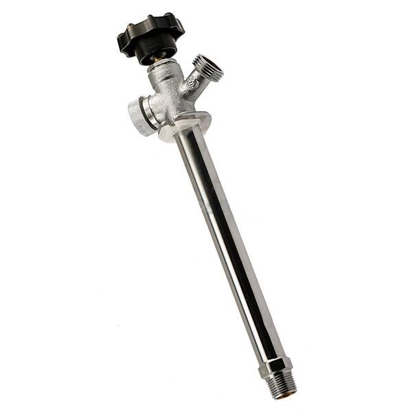14 in. Cylindrical Chrome-Black Wall Hydrant in Stainless Steel ...