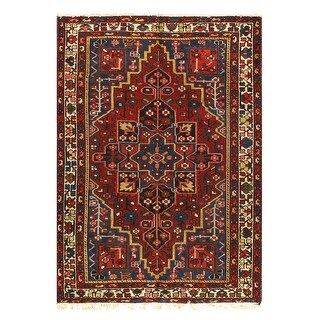 Canvello Red Silkroad Antique Bakhtiari Rugs - 4'7'' X 6'6'' - Red ...