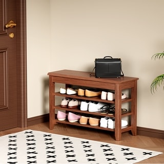 Solid Wood Front Door Shoe Rack Solid Wood Shoe Bench - Bed Bath ...