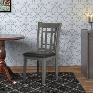 Cutout Back Wooden Dining Chair with Leatherette Seat - 38.25 H x 18 W ...