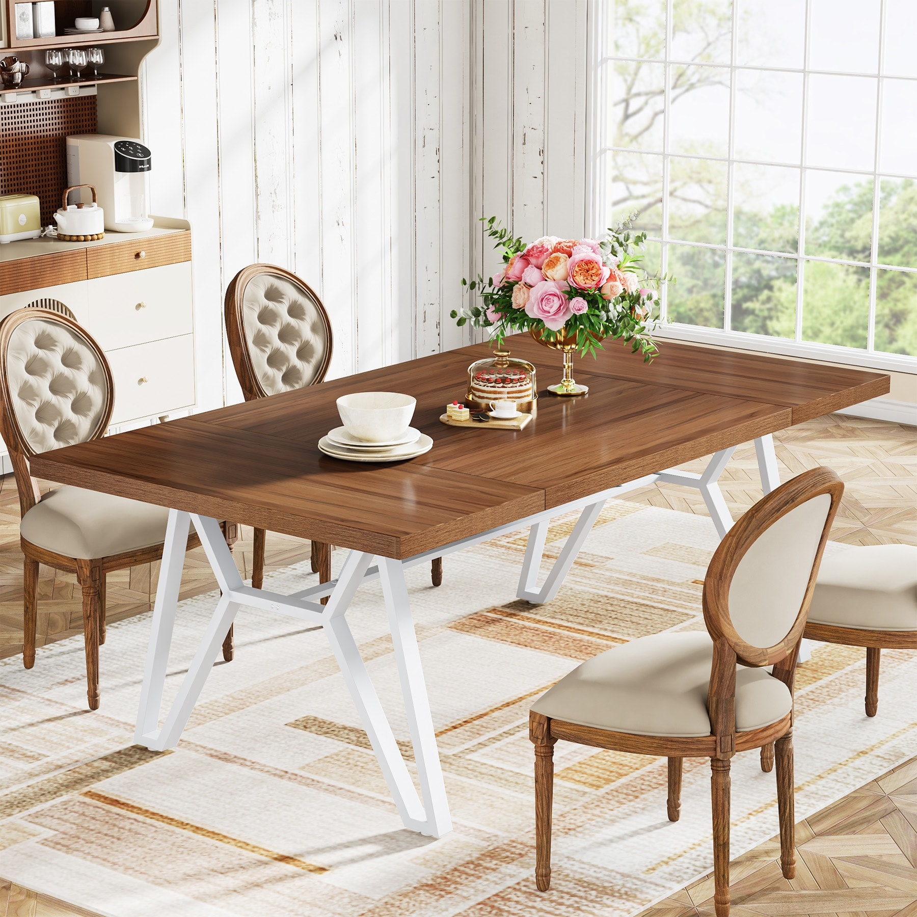 Large Dining Table for 6-8 People 70-In Rectangular Wood Kitchen Table - Bed Bath & Beyond ...