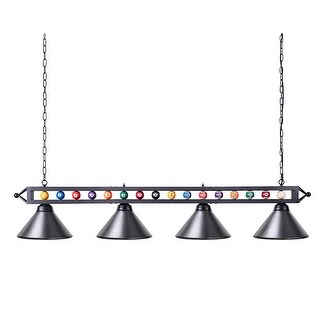 70"Pool Table Light with 4 Metal Shades,8'-11'Pool Tables, Black - Bed ...