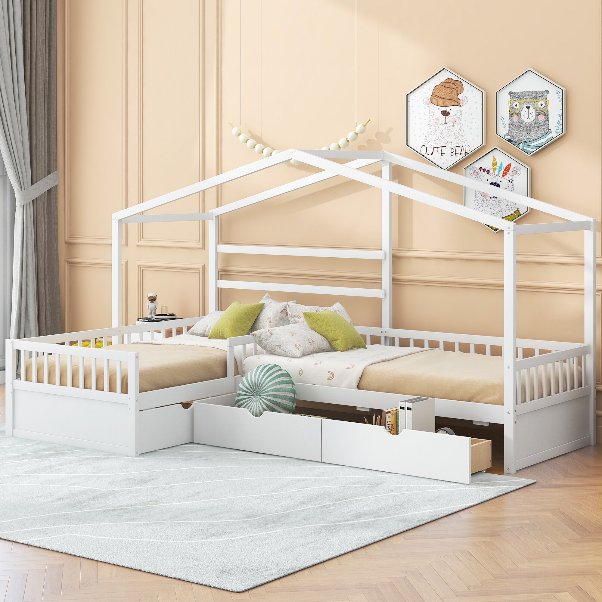 Kids twin house bed store