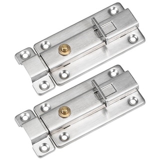 Slide Latch Door Lock, 4-Inch Brushed Spring Loaded Switch 2Pcs - 4 ...