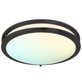 Luxrite 16 Inch LED Flush Mount Ceiling Light 5 Color Selectable ...