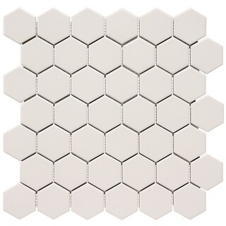 2" x 2" Hexagon Honeycomb Glossy Porceain Mosaic Tile - Bed Bath ...