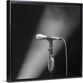 "Microphone on stage" Black Float Frame Canvas Art - Bed Bath & Beyond ...