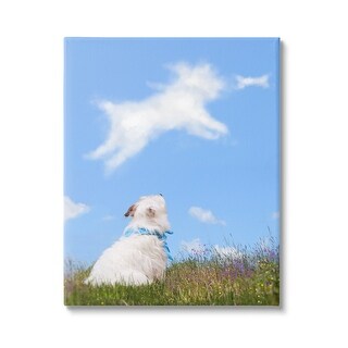 Stupell White Dog Watching Shaped Clouds Chasing Bone Canvas Wall Art ...