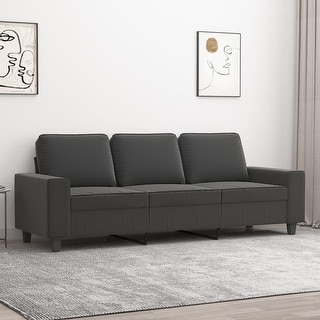 3-Seater Sofa Dark Gray 70.9" Microfiber Fabric - Bed Bath & Beyond ...