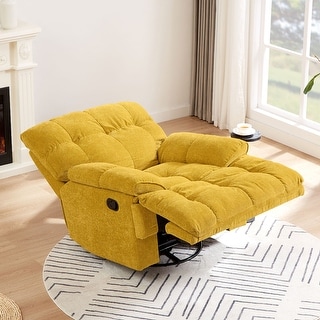 Yellow Ergonomic Glider Recliner Chairs Manual Rocking Home Theater ...