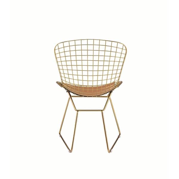 Irregular Geometric Design Side Chair with Gold Metal Frame and Curved ...