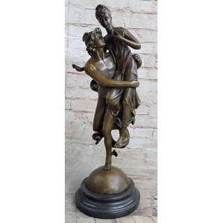 Hermes Flying Mercury And Pandora Bronze Sculpture Statue Figurine By ...