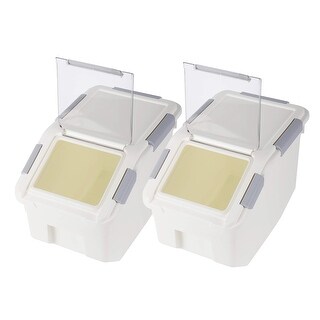 Rice Storage Container 20 lb (10 Liter) with Wheels Seal Locking Lid PP ...