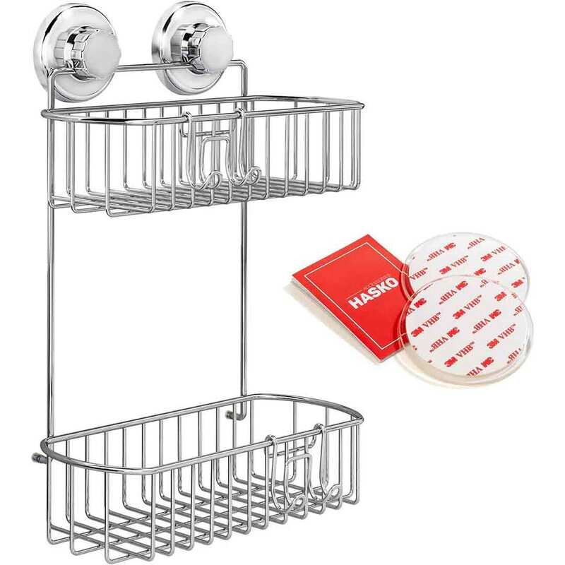 Shower Caddy with Suction Cup 304 Stainless Steel 2Tier Basket for Bathroom Rustproof Chrome Bed Bath Beyond 40322042