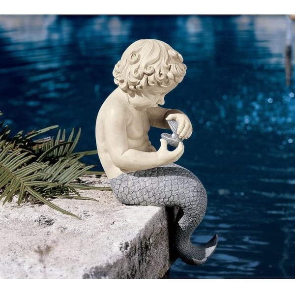 Design Toscano Oceans Little Treasures Merman Statue - Bed Bath ...