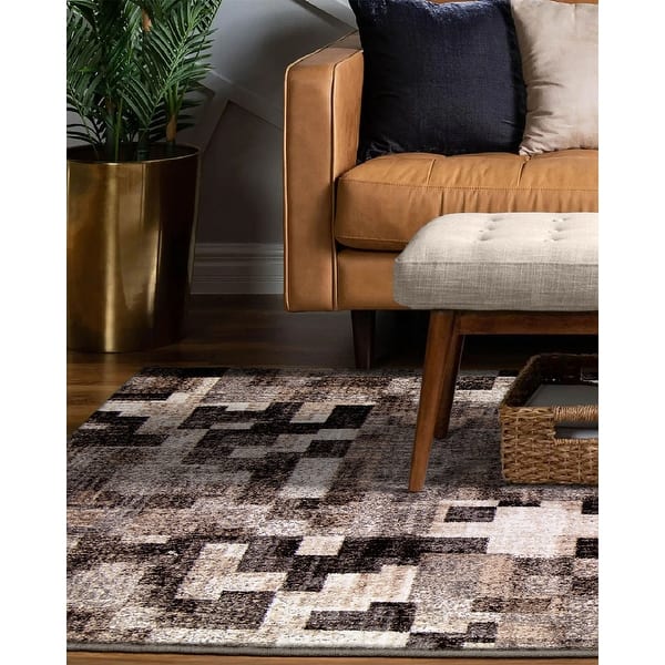 Orian Rugs Adagio Tower House Grey Geometric Stain Resistant Area Rug ...